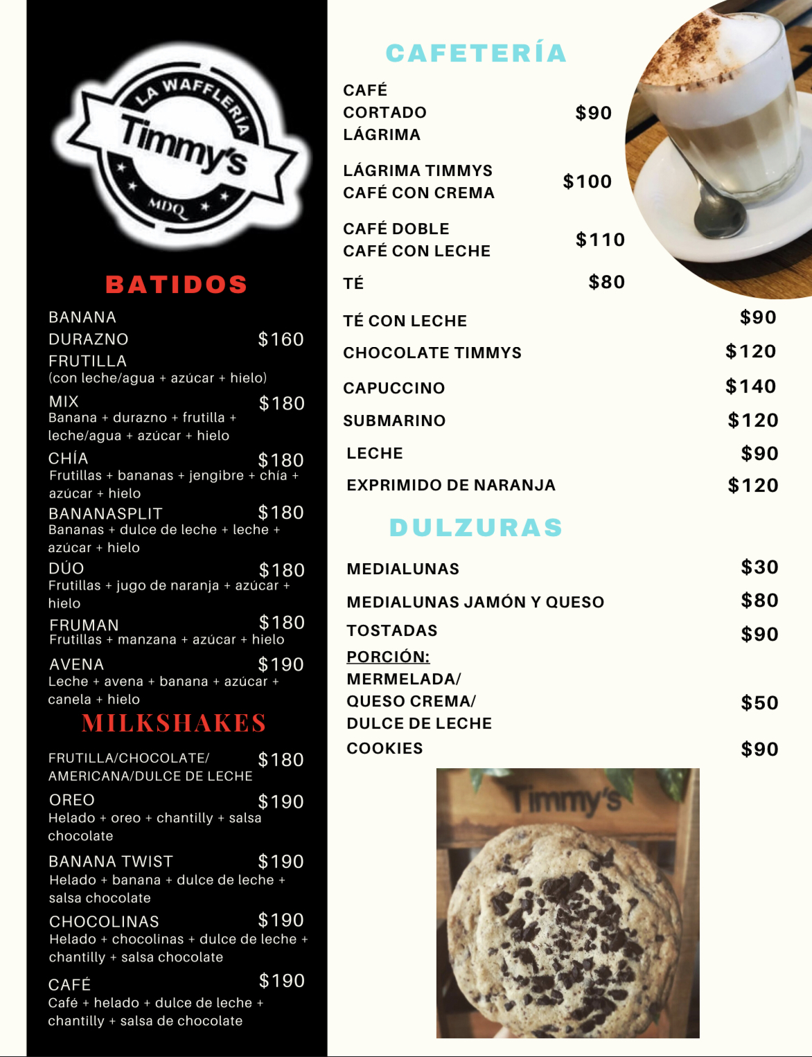 Carta Online de Timmys - cartaymenus.com