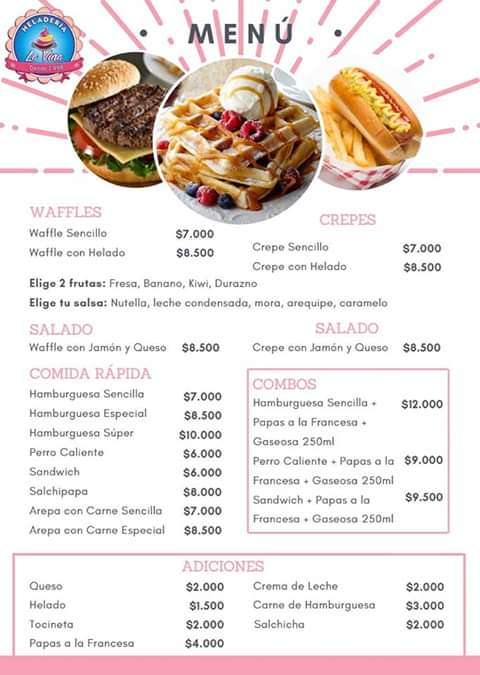 Carta Online de Heladería la viña - cartaymenus.com
