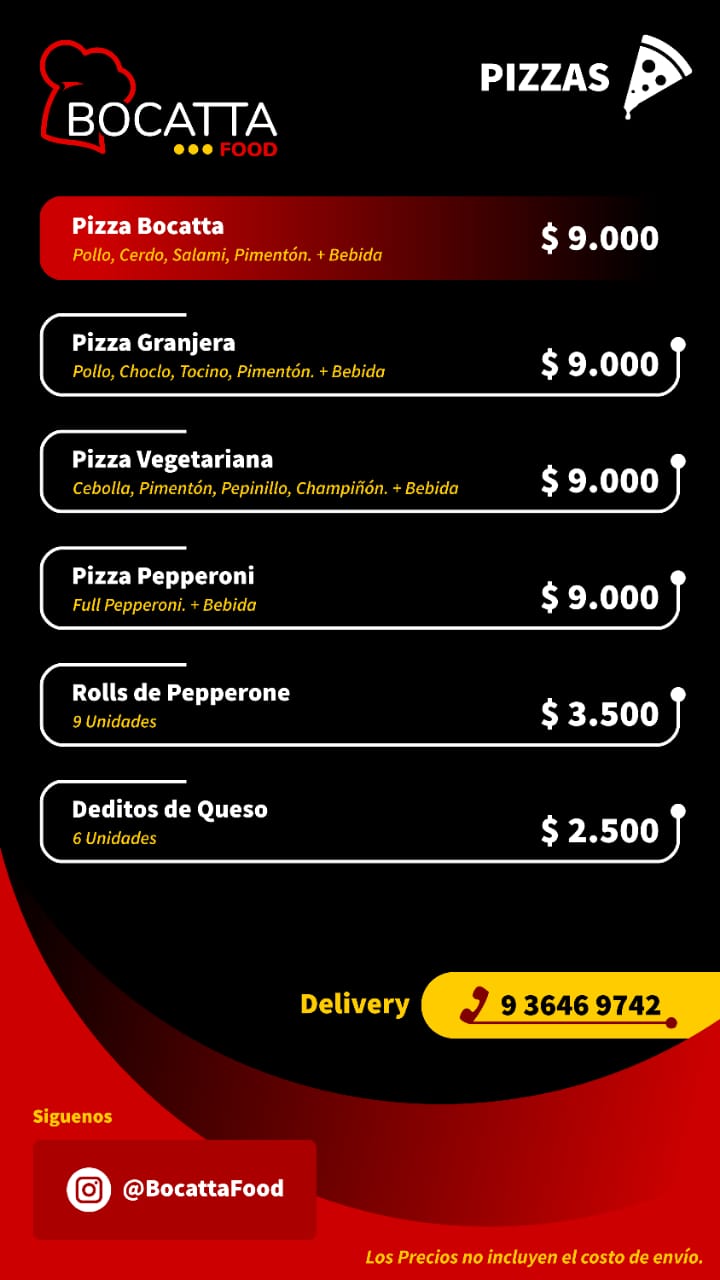 Carta Online de Bocatta food en Coquimbo - cartaymenus.com