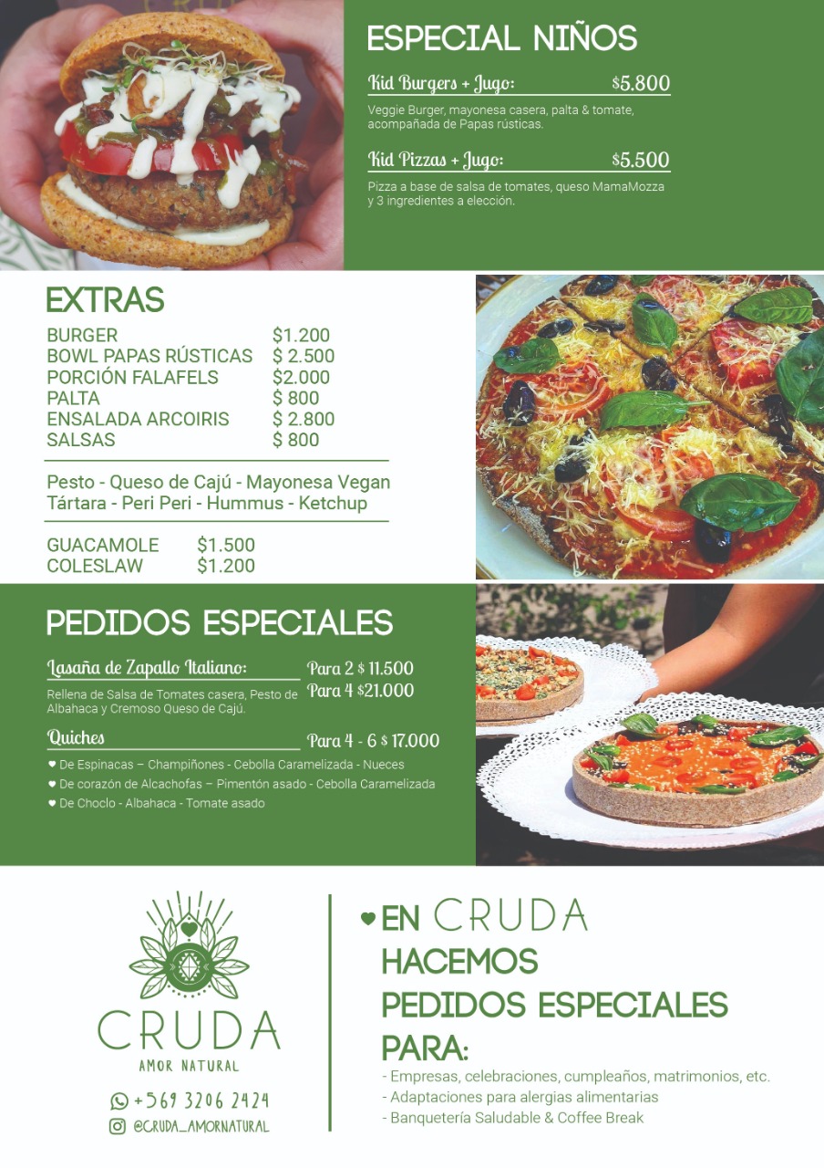 Carta Online de Cruda "Amor Natural" en San Felipe - cartaymenus.com